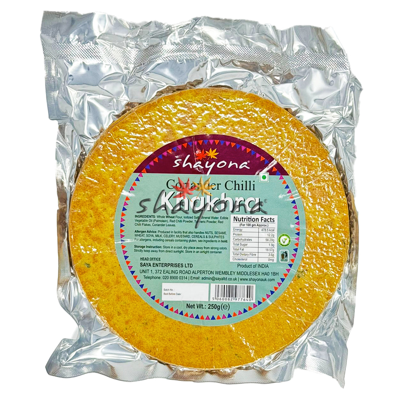 Shayona Khakhra Coriander Chilli Shayona Uk
