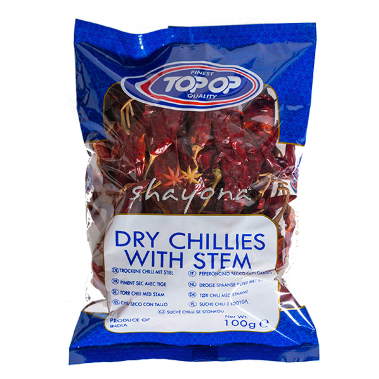 TopOp Chillies Whole With Stem – Shayona UK