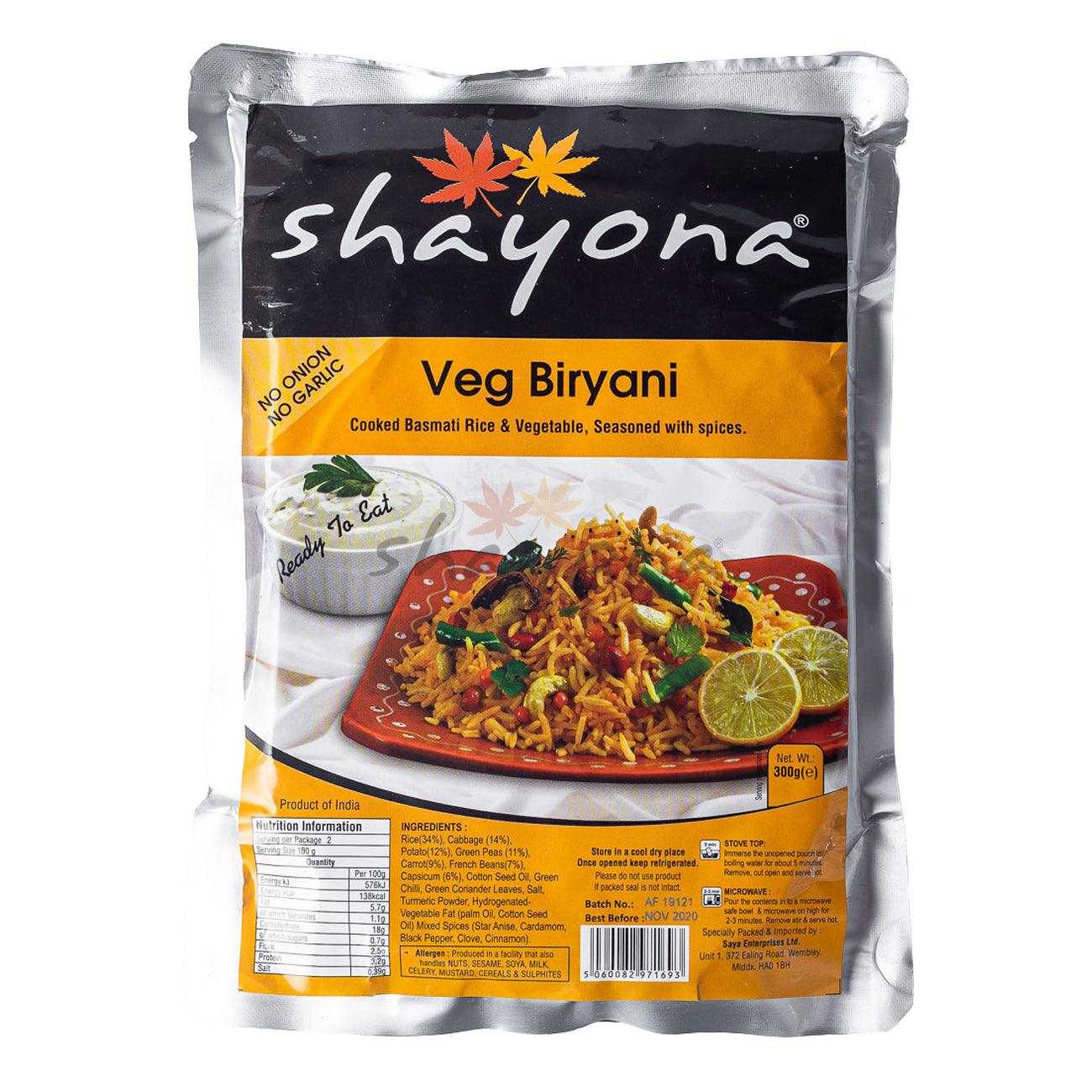 Shayona Veg Biryani – Shayona UK